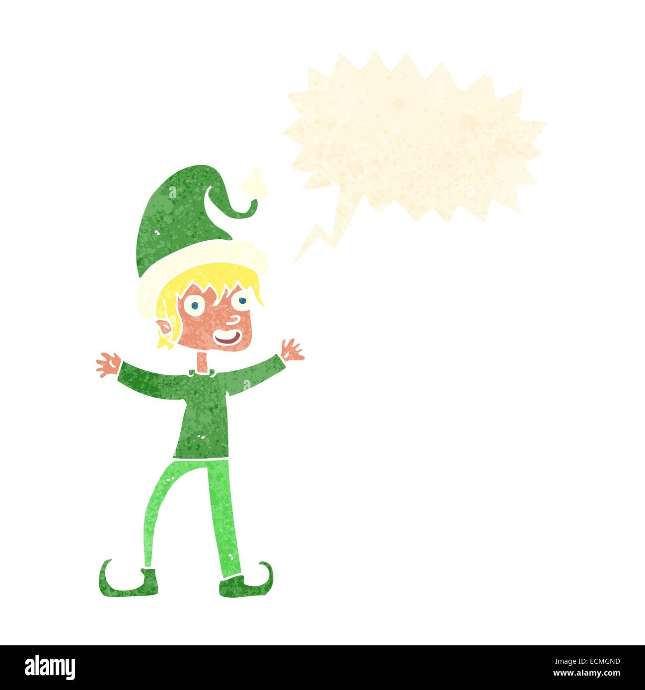 Cartoon excited christmas elf hi-res stock photography and images - Alamy