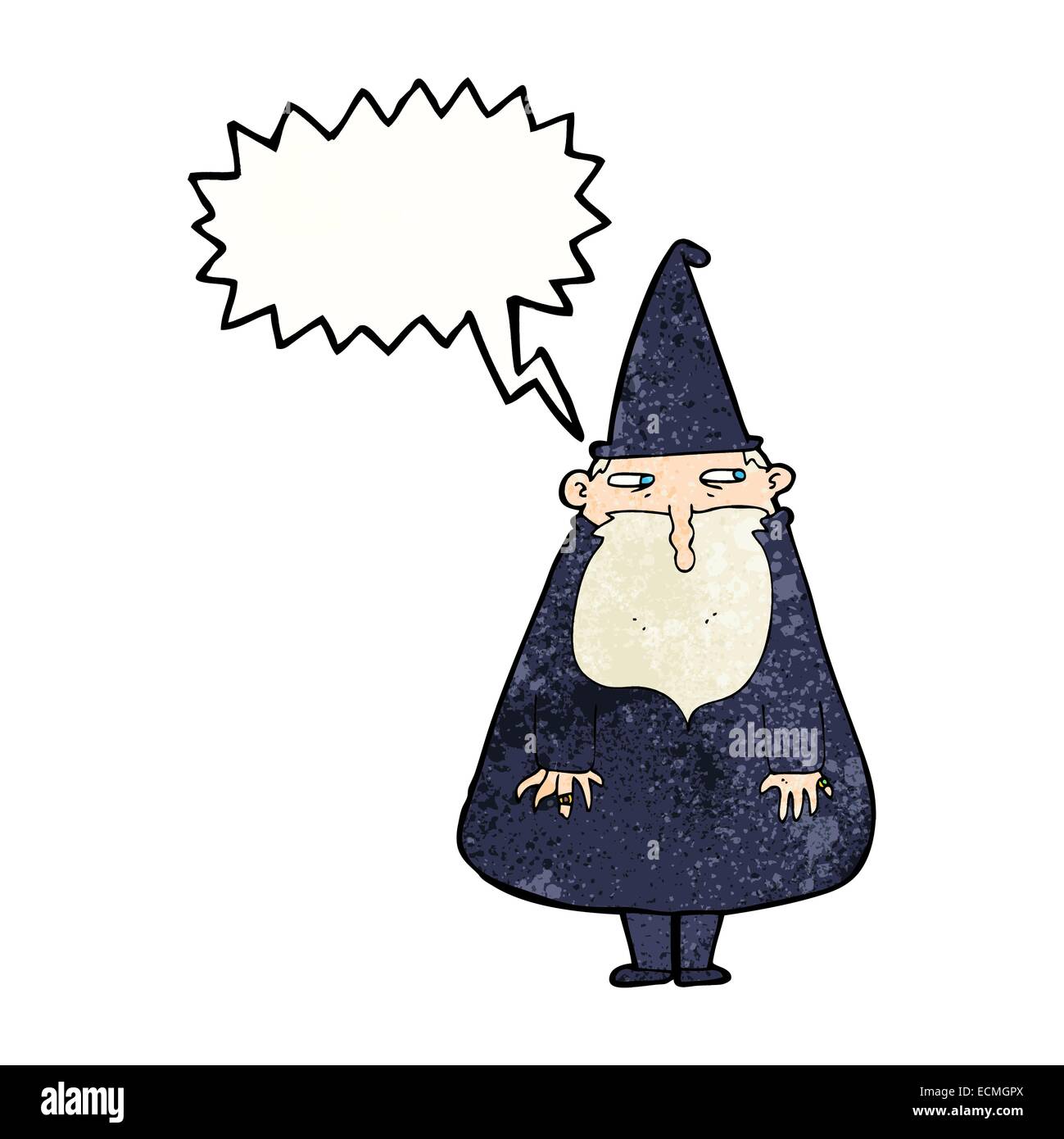 cartoon wizard with speech bubble Stock Vector Image & Art - Alamy