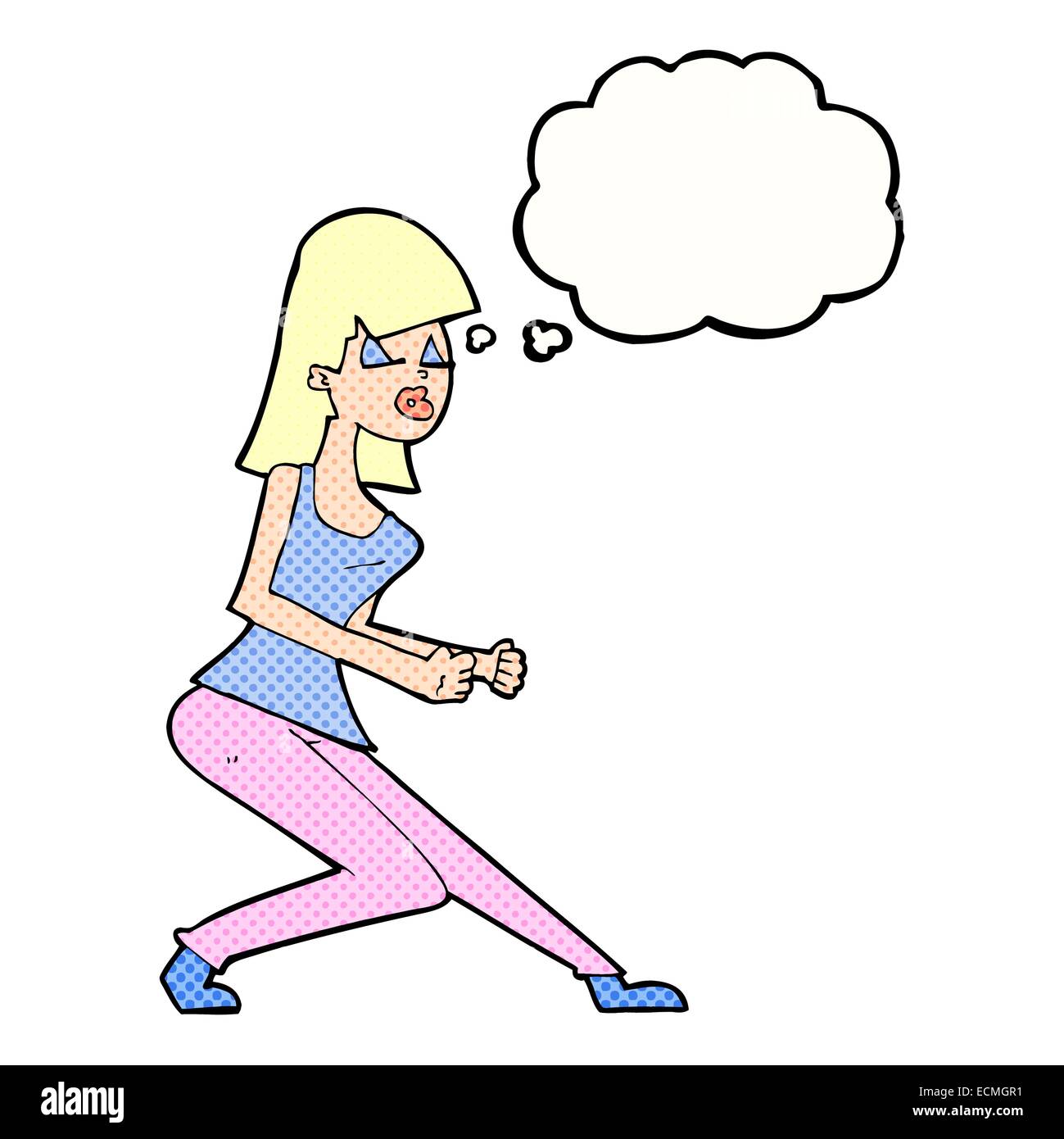 Cartoon crazy dancing girl Cut Out Stock Images & Pictures - Alamy