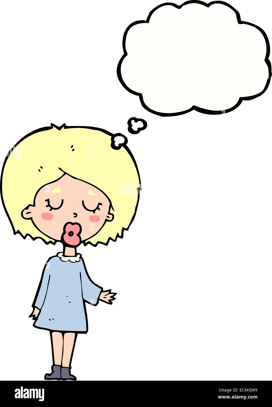 cartoon woman explaining her point with thought bubble Stock Vector ...