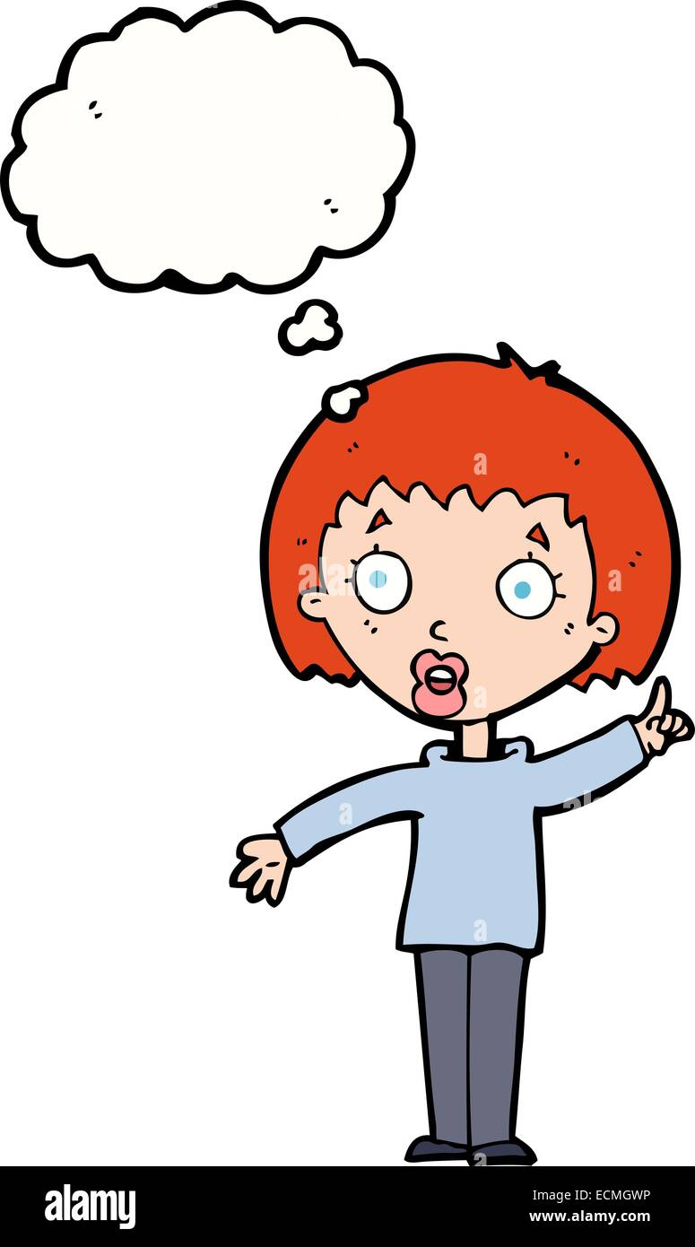cartoon woman explaining her point with thought bubble Stock Vector ...
