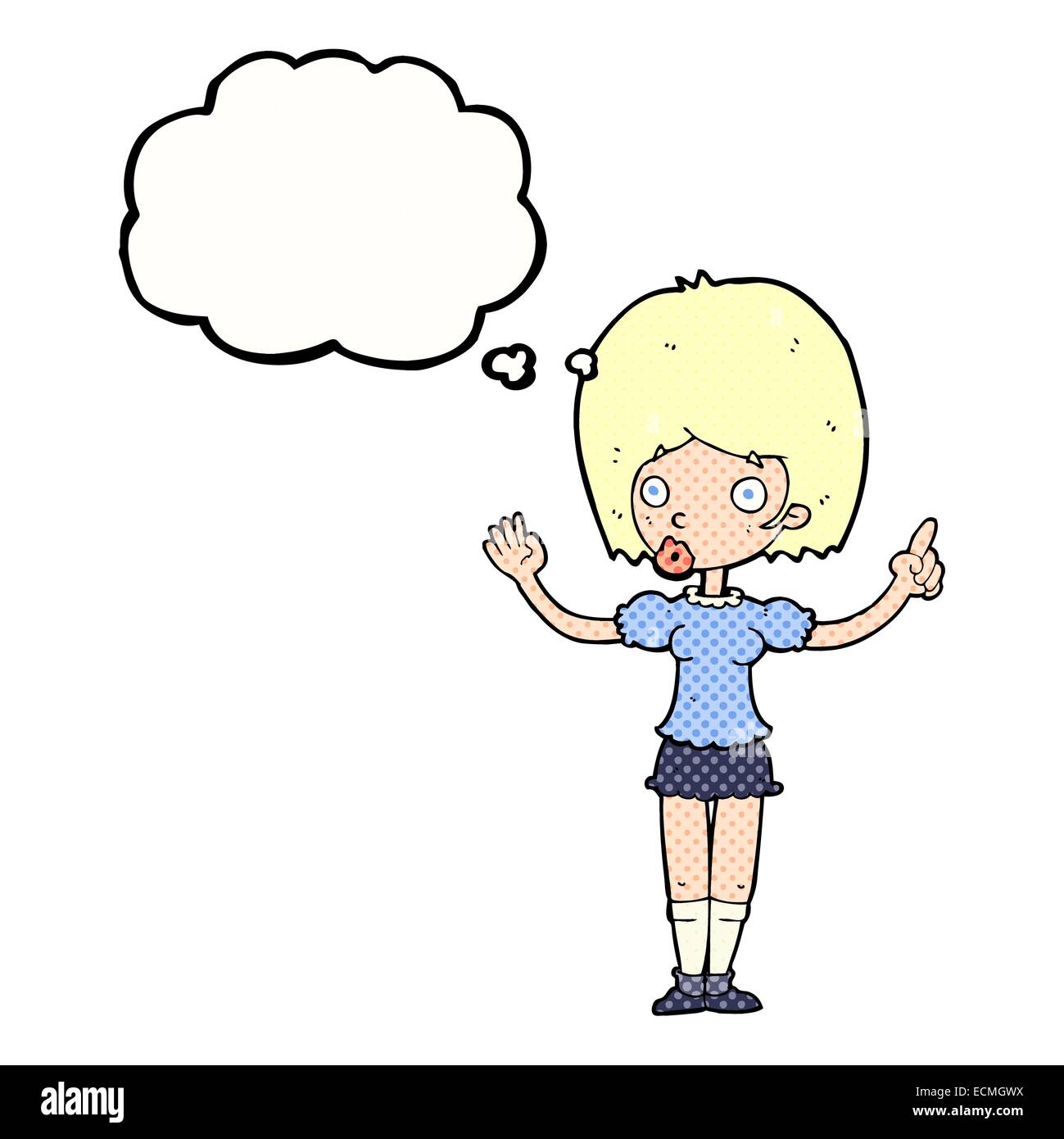 cartoon woman explaining her point with thought bubble Stock Vector ...