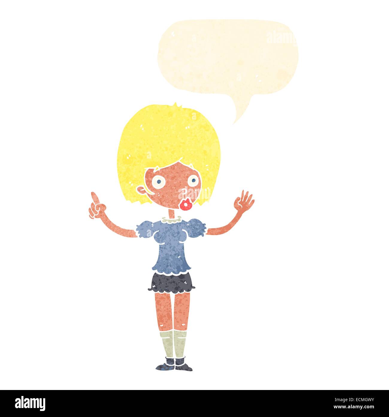 cartoon woman explaining her point with speech bubble Stock Vector ...