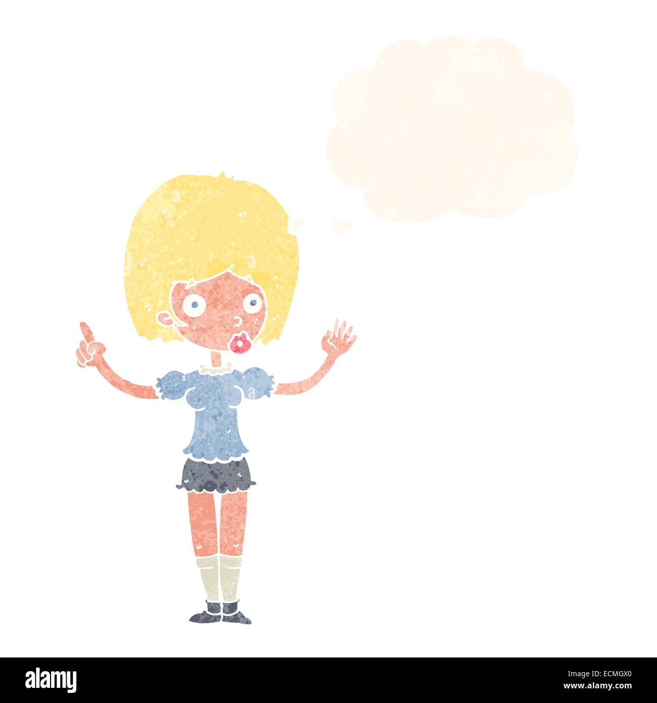 cartoon woman explaining her point with thought bubble Stock Vector ...