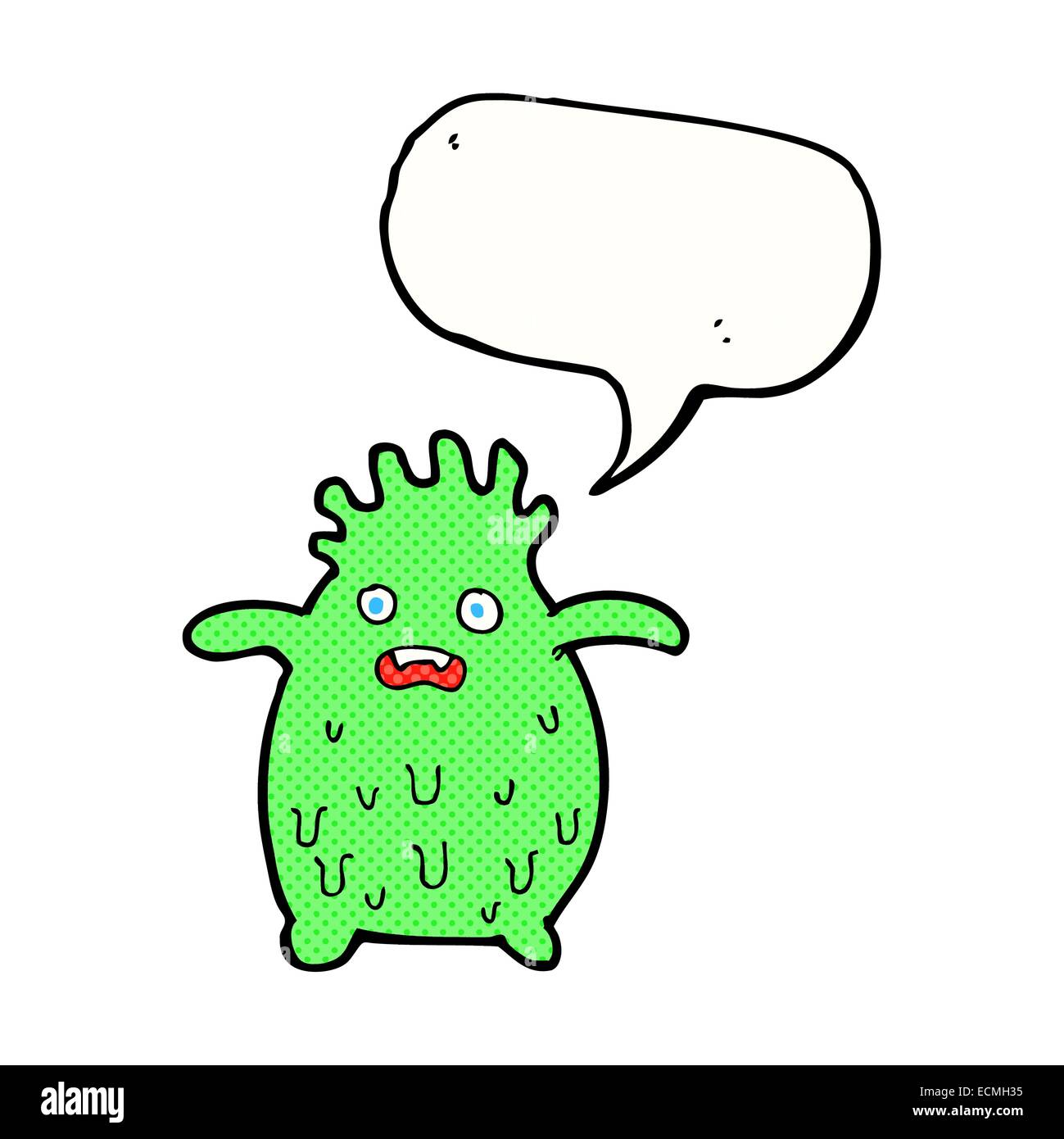 cartoon funny slime monster with speech bubble Stock Vector Image & Art ...