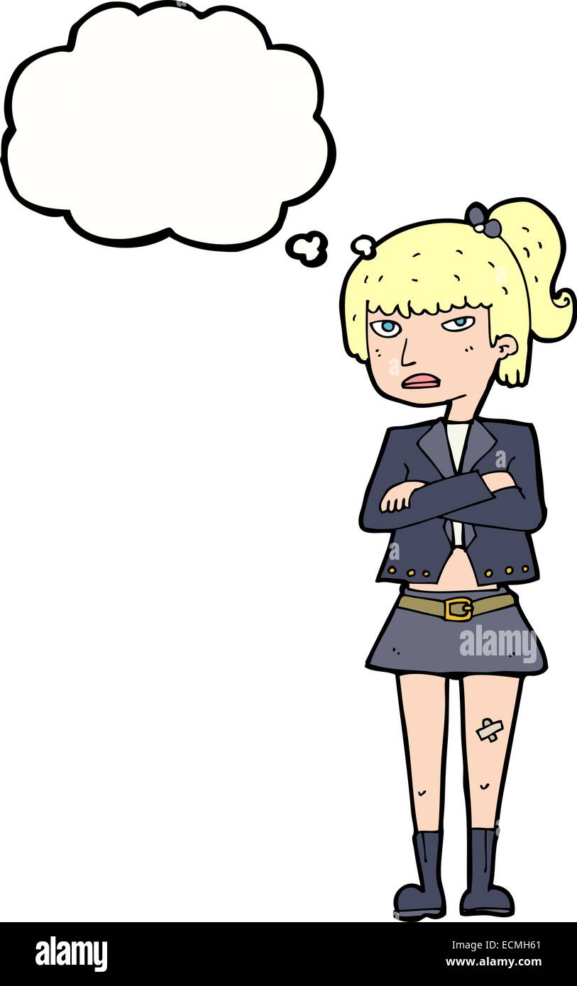 cartoon cool girl with thought bubble Stock Vector Image & Art - Alamy