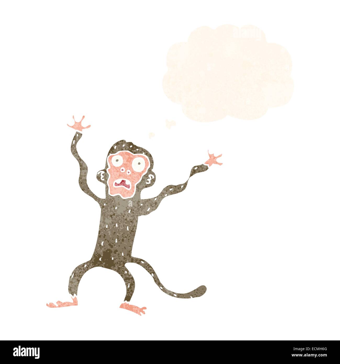 cartoon frightened monkey with thought bubble Stock Vector Image & Art ...