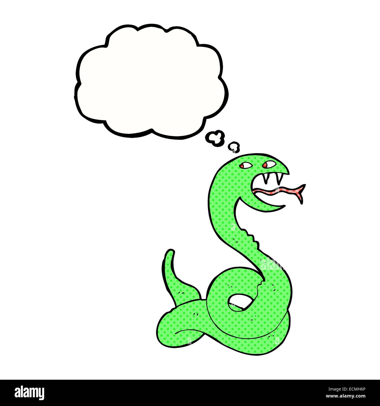cartoon hissing snake with thought bubble Stock Vector Image & Art - Alamy