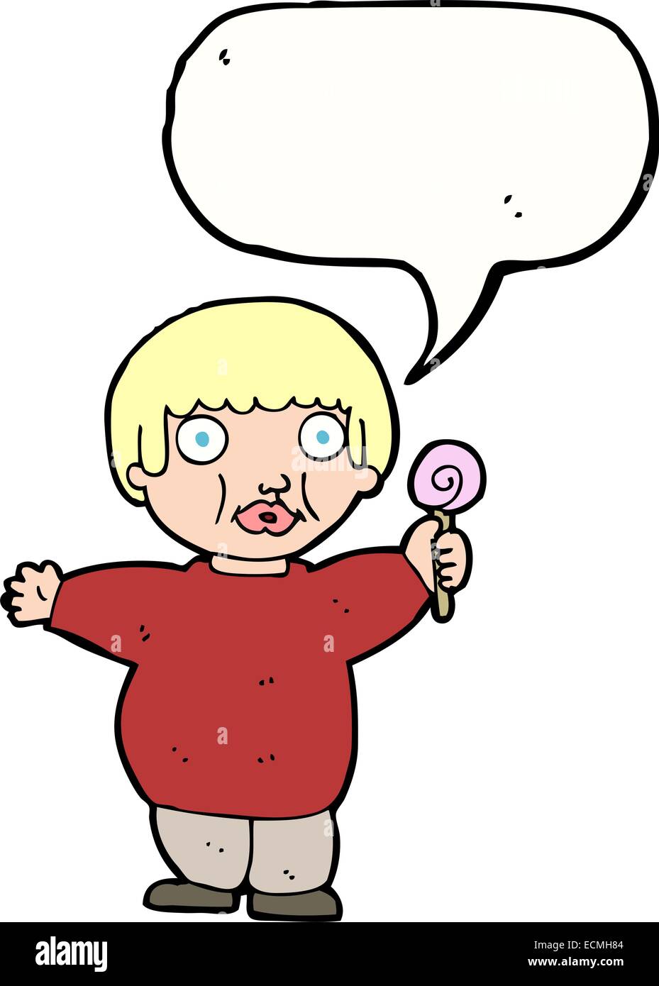 cartoon fat child with speech bubble Stock Vector Image & Art - Alamy