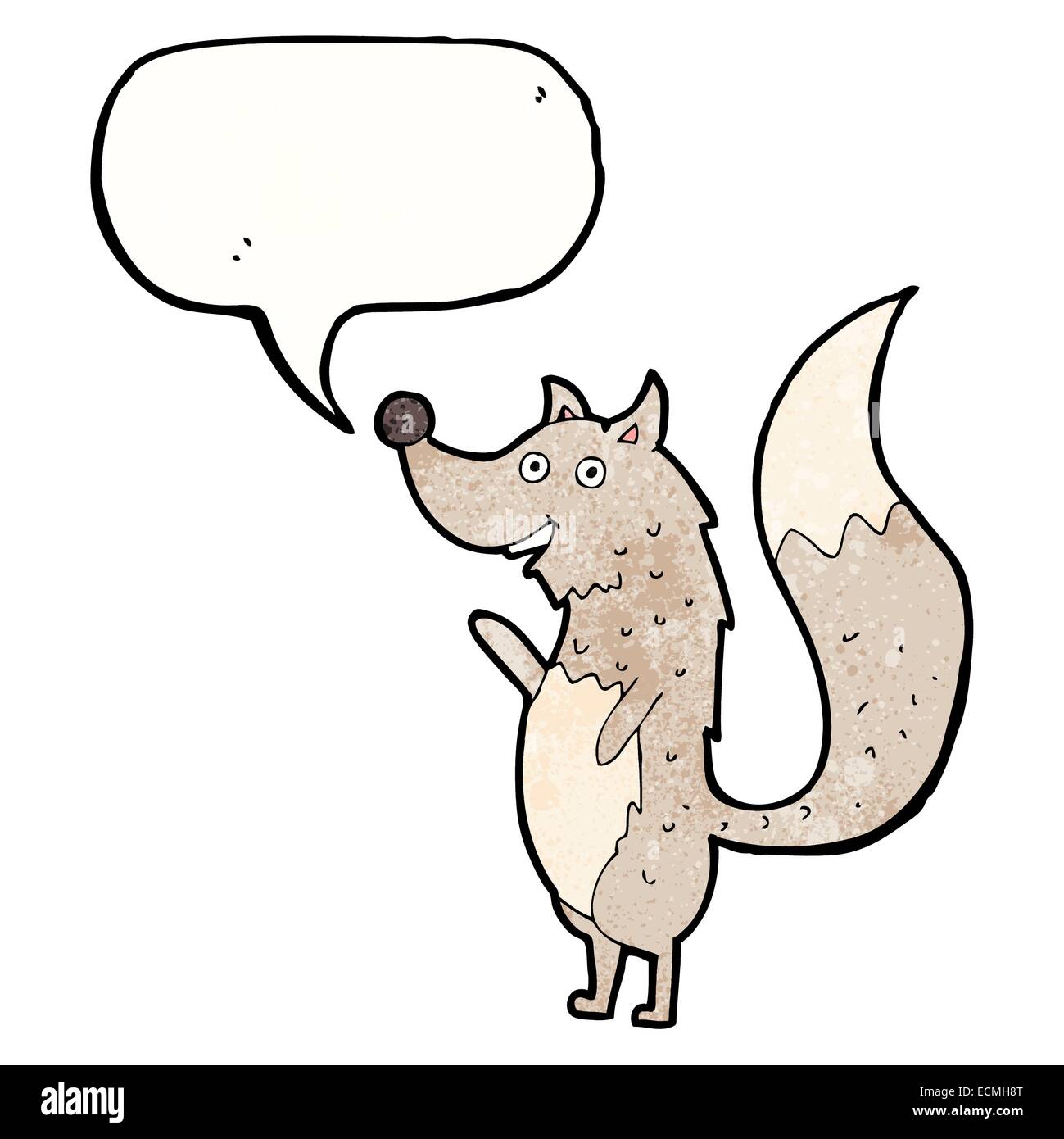 cartoon waving wolf with speech bubble Stock Vector Image & Art - Alamy