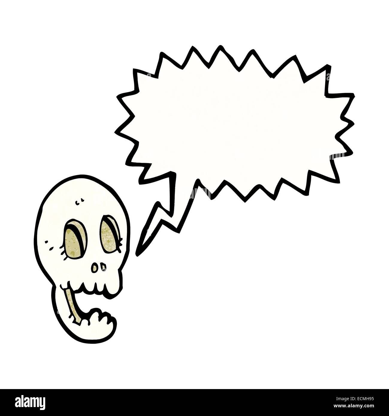 funny cartoon skull with speech bubble Stock Vector Image & Art - Alamy