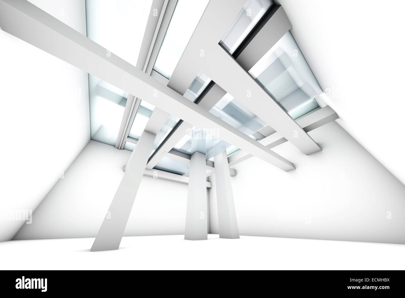 A modern architecture Interior. 3D rendered Illustration Stock Photo ...