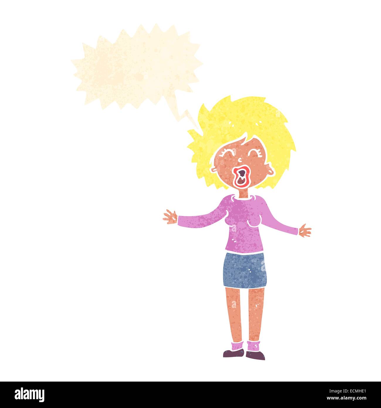 cartoon loud woman with speech bubble Stock Vector Image & Art - Alamy