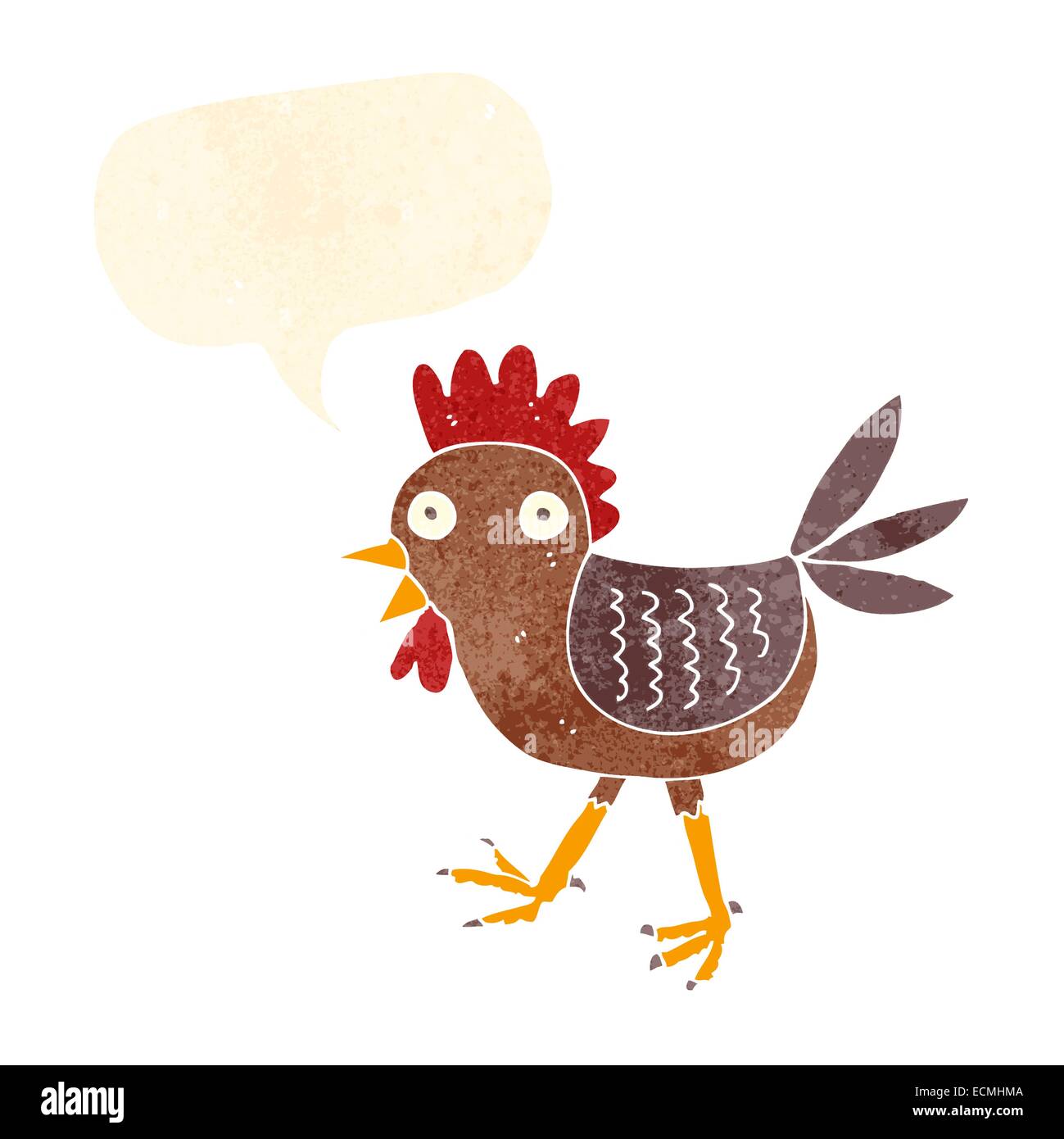 funny cartoon chicken with speech bubble Stock Vector Image & Art - Alamy