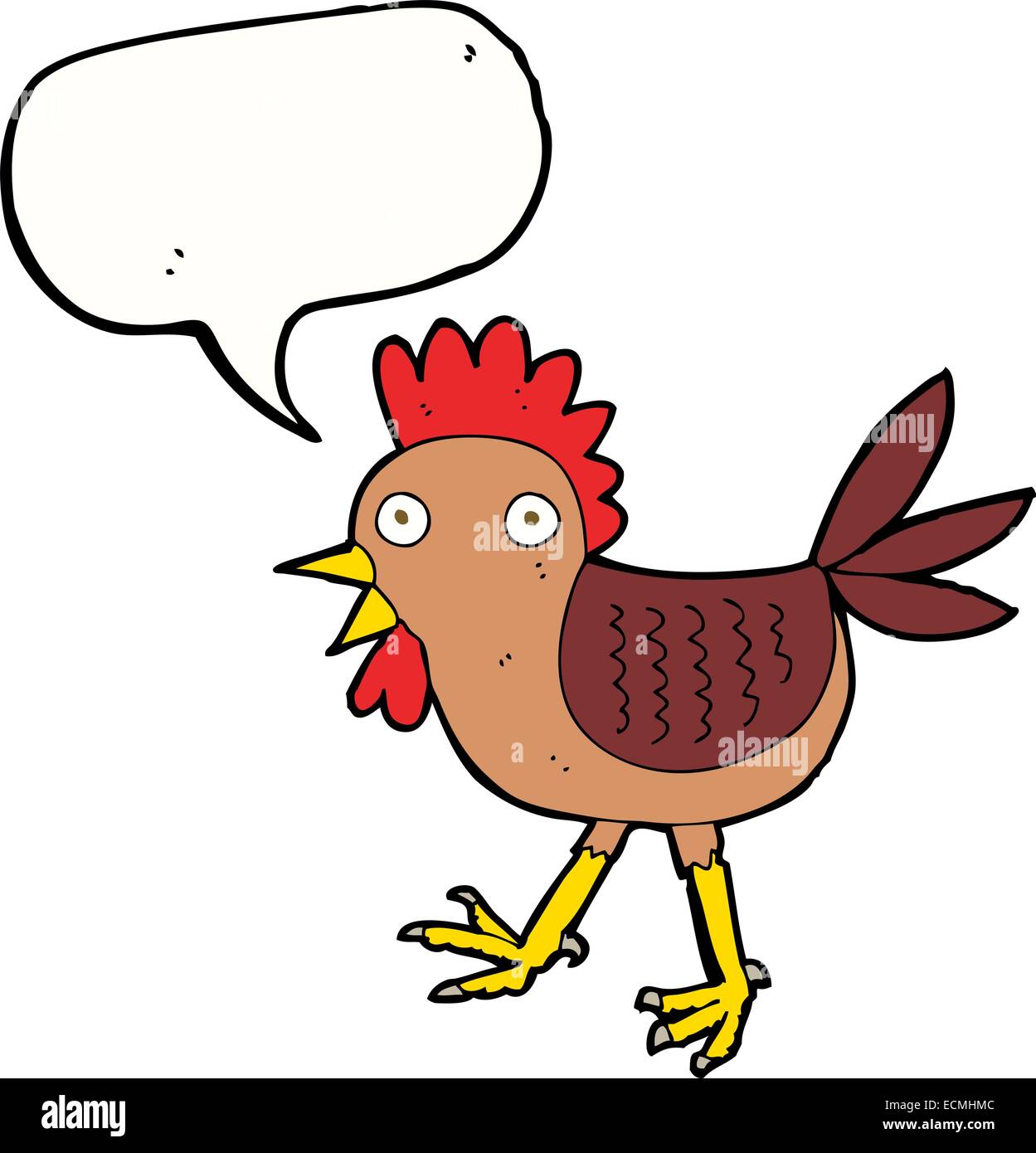funny cartoon chicken with speech bubble Stock Vector Image & Art - Alamy