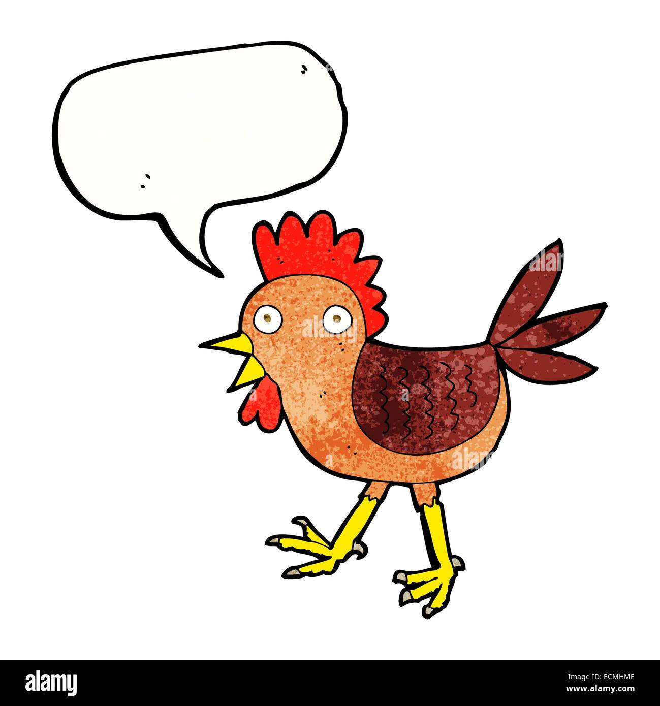 funny cartoon chicken with speech bubble Stock Vector Image & Art - Alamy