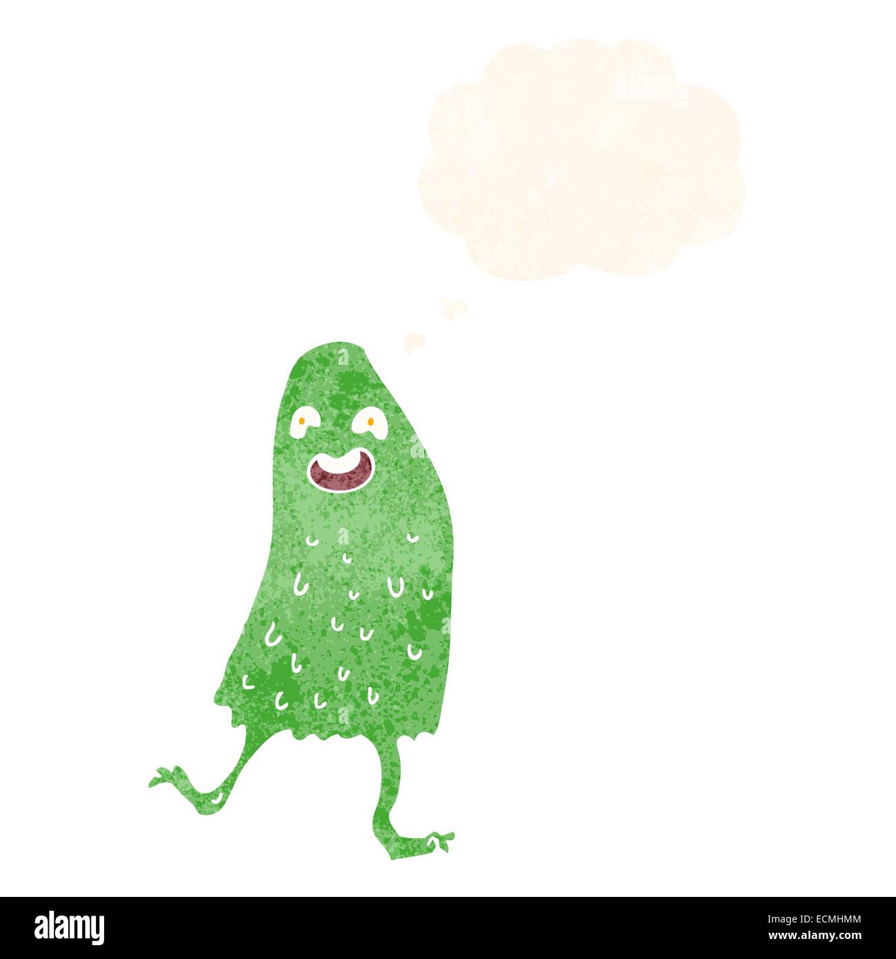cartoon funny slime monster with thought bubble Stock Vector Image ...