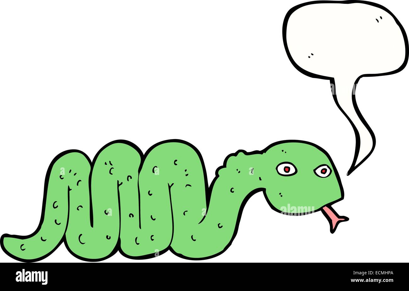 funny cartoon snake with speech bubble Stock Vector Image & Art - Alamy