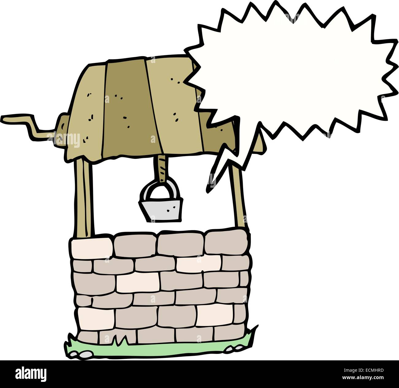 cartoon wishing well with speech bubble Stock Vector Image & Art - Alamy