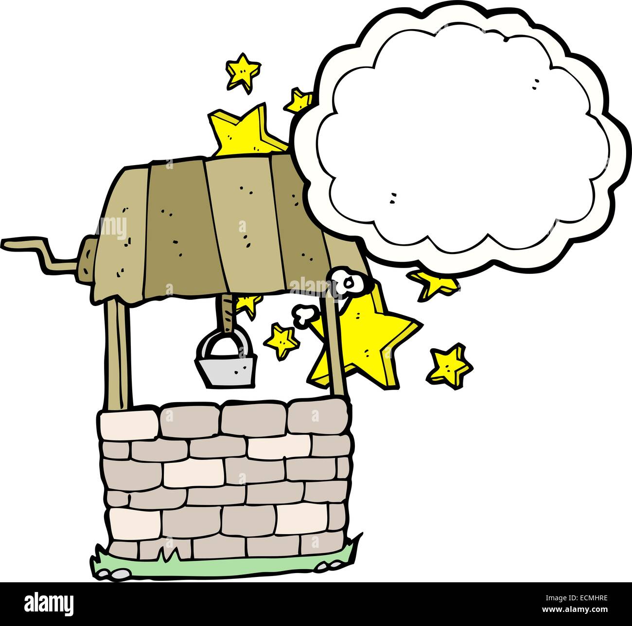 cartoon wishing well with thought bubble Stock Vector Image & Art - Alamy