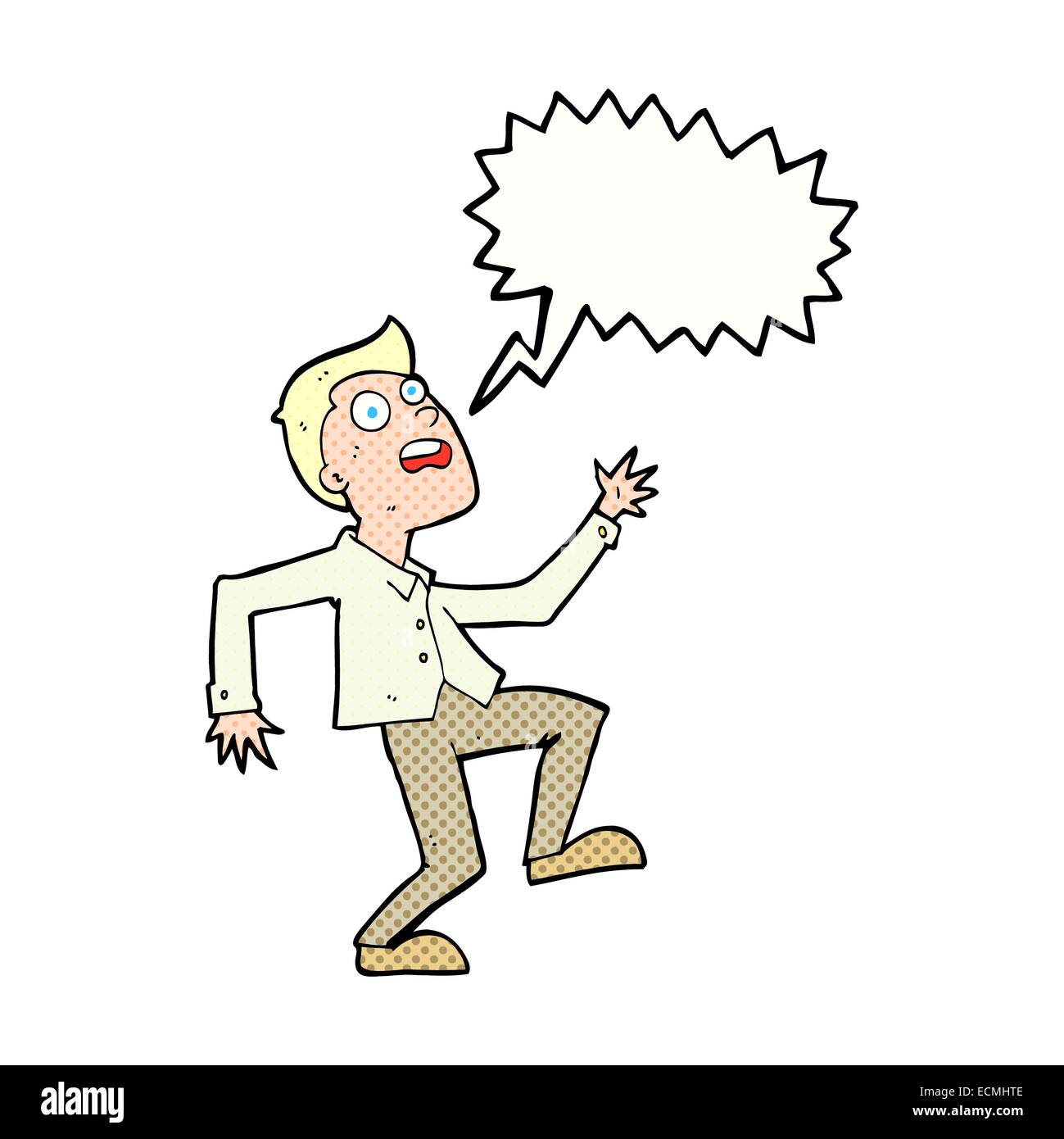 cartoon man panicking with speech bubble Stock Vector Image & Art - Alamy