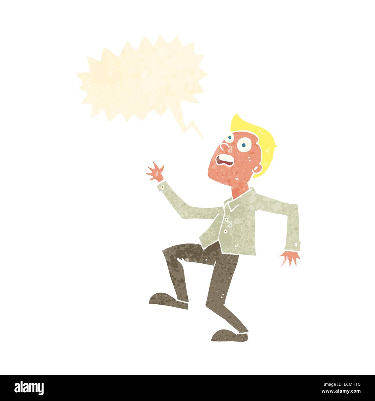 cartoon man panicking with speech bubble Stock Vector Image & Art - Alamy