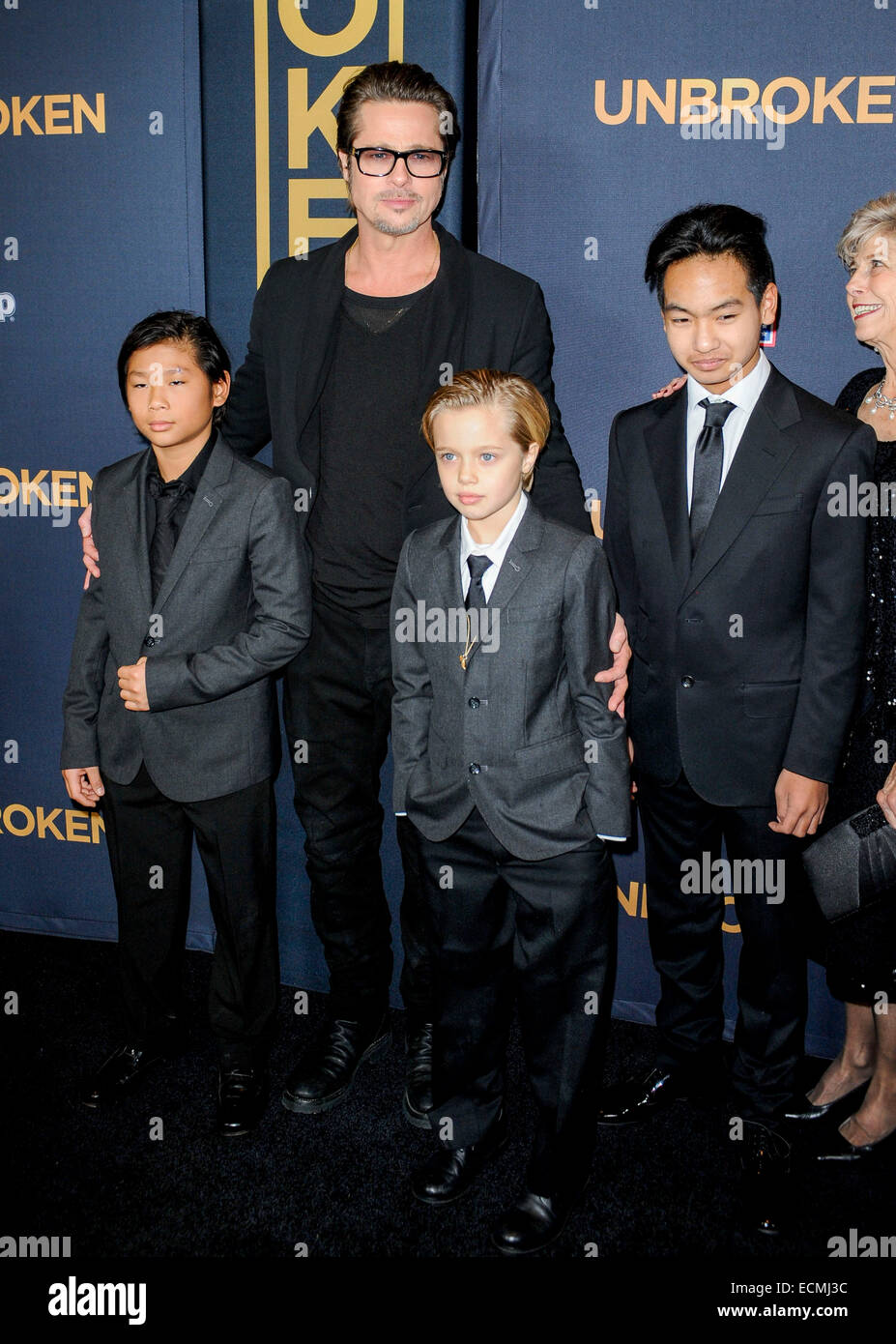 Brad Pitt with his sons Pax (11) Shiloh (8) and Knox (6) Unbroken Film ...