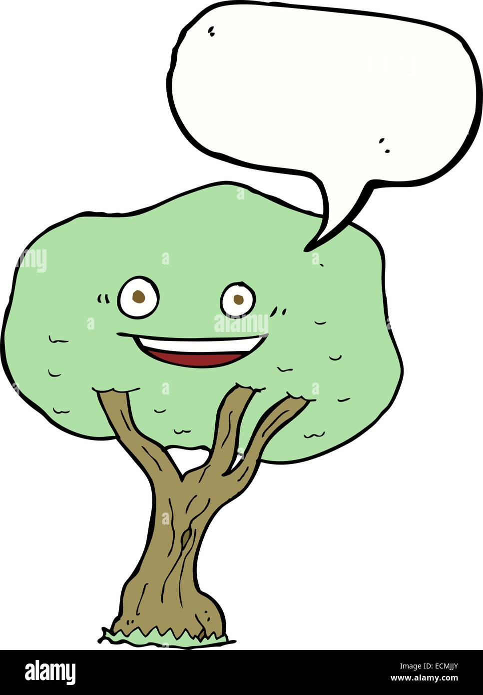 cartoon tree with speech bubble Stock Vector Image & Art - Alamy