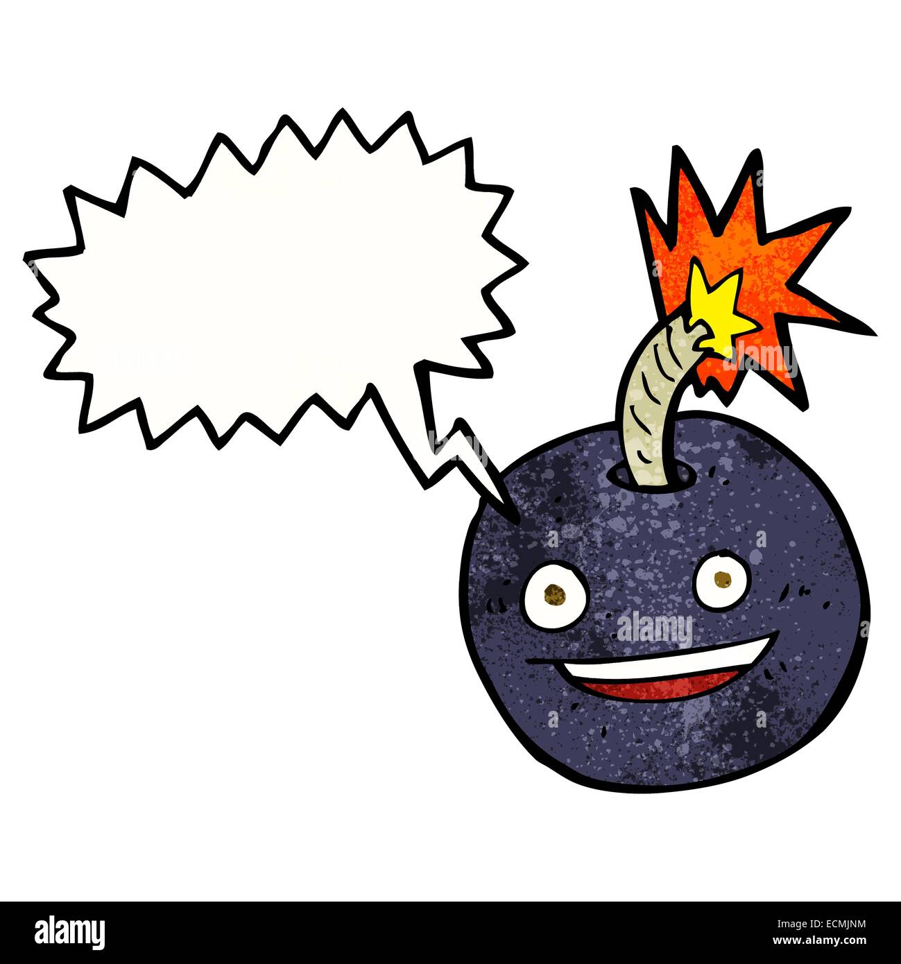cartoon burning bomb with speech bubble Stock Vector Image & Art - Alamy