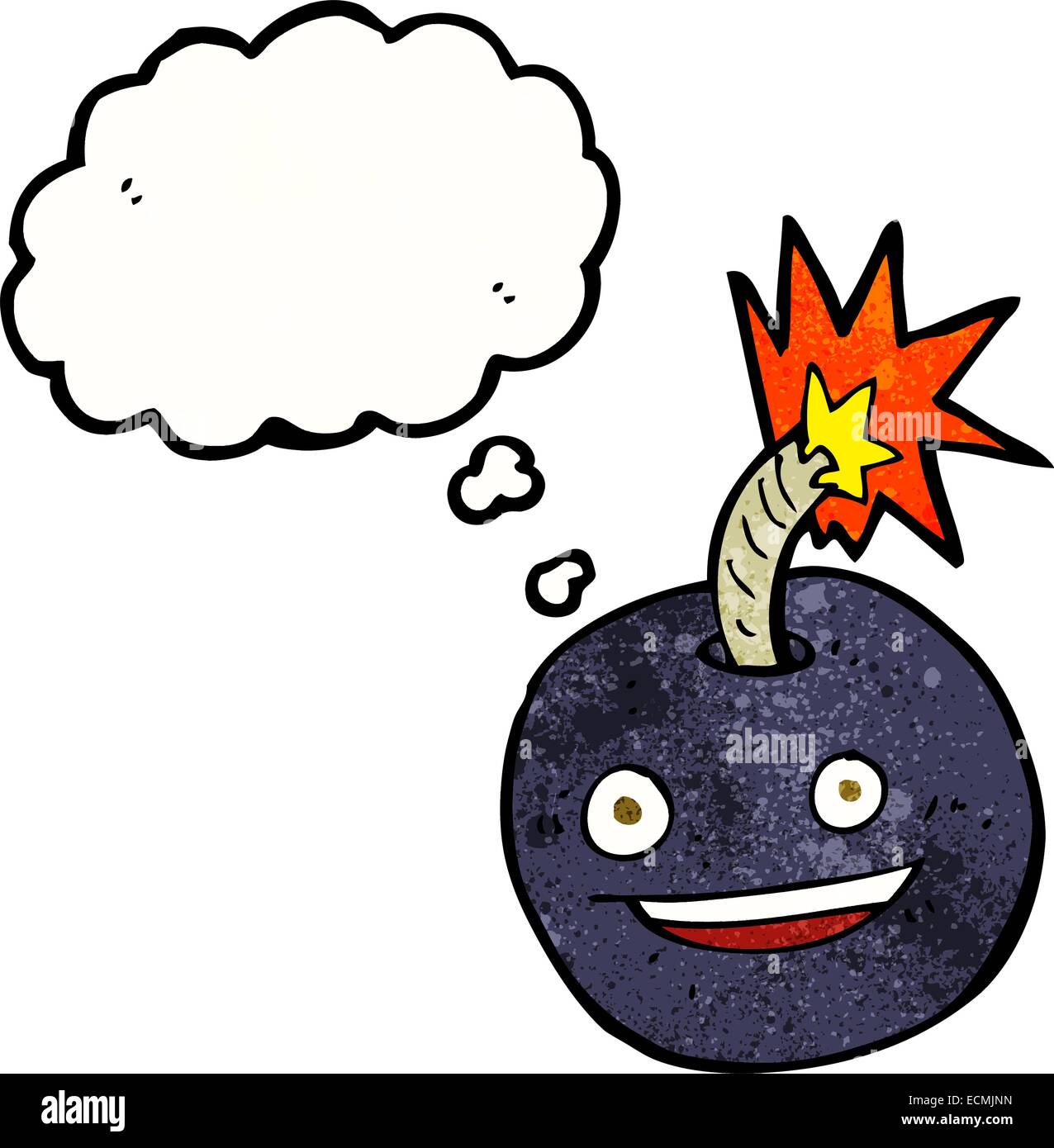 cartoon burning bomb with thought bubble Stock Vector Image & Art - Alamy