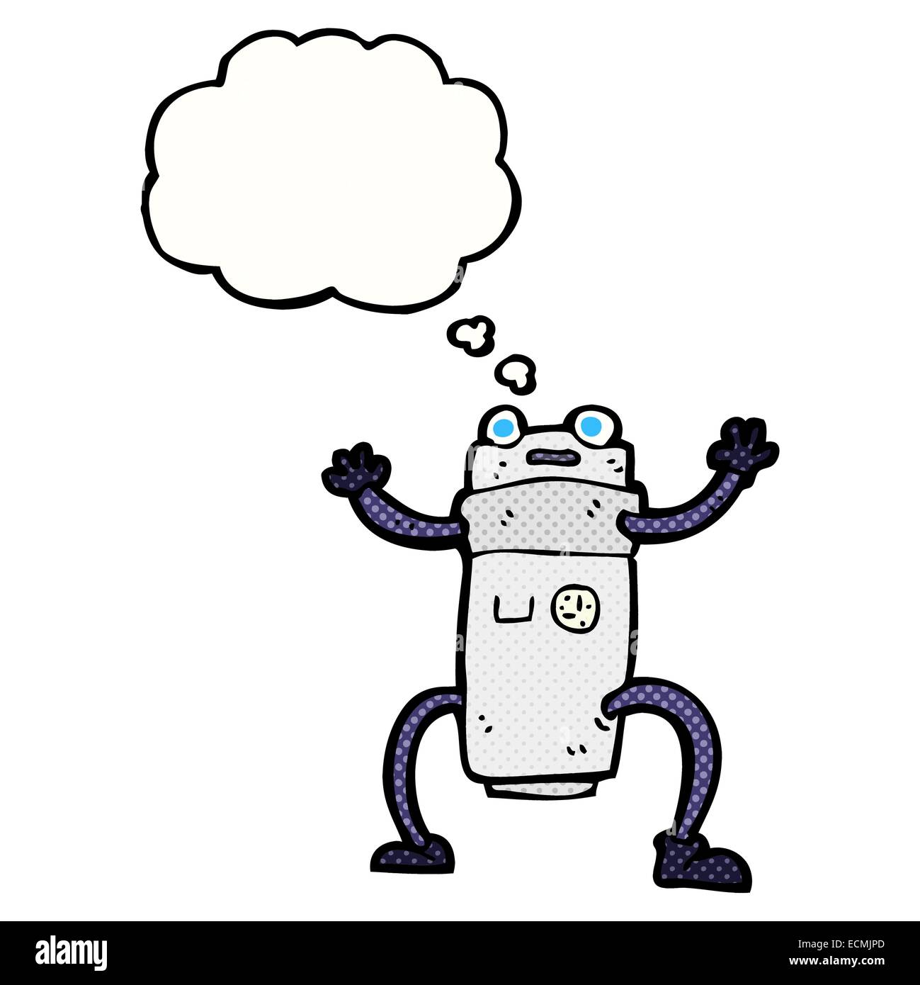 cartoon robot with thought bubble Stock Vector Image & Art - Alamy