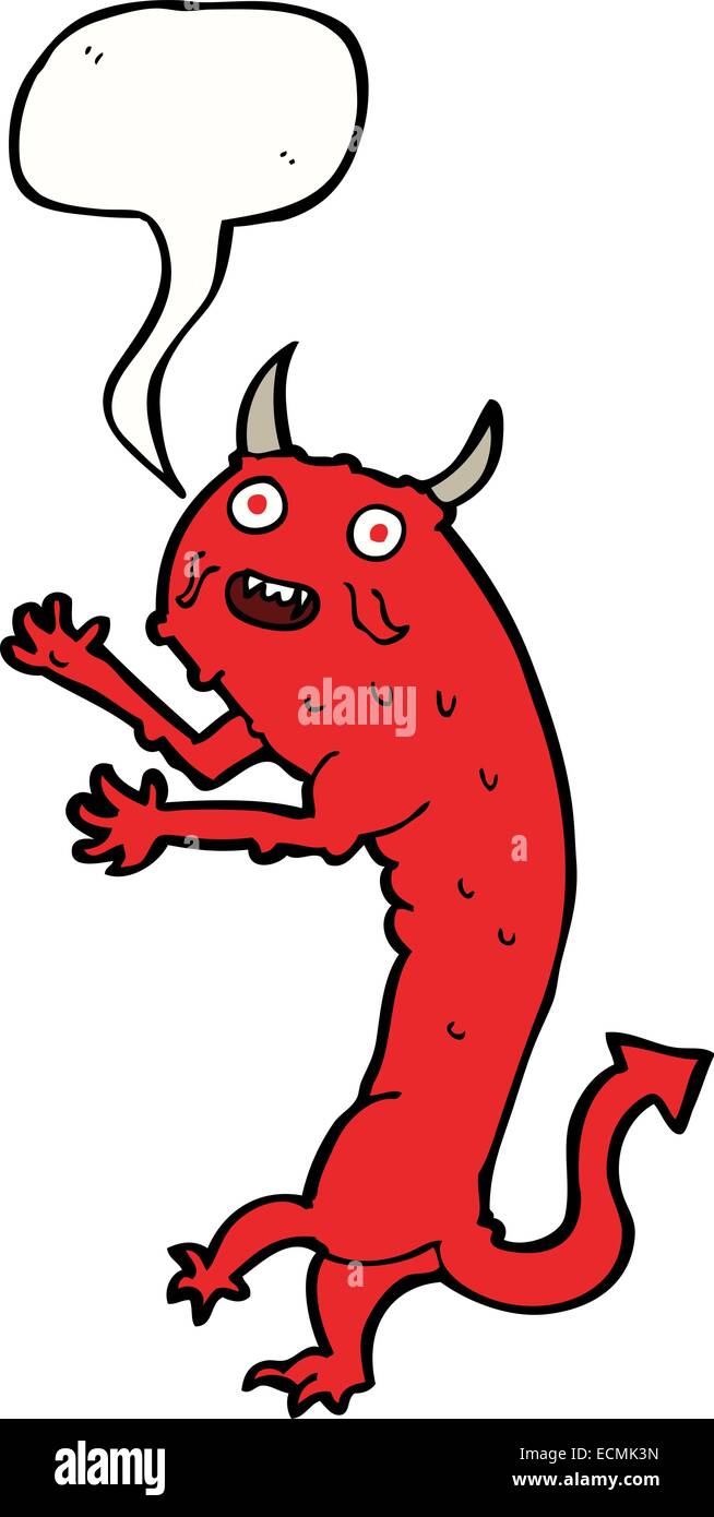 cartoon devil with speech bubble Stock Vector Image & Art - Alamy