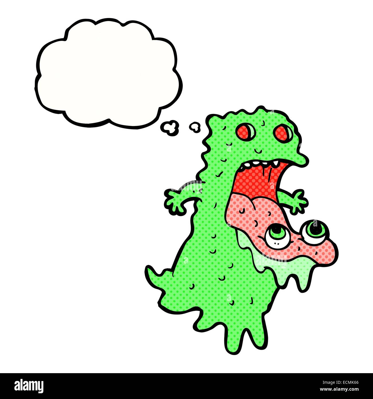 cartoon gross ghost with thought bubble Stock Vector Image & Art - Alamy