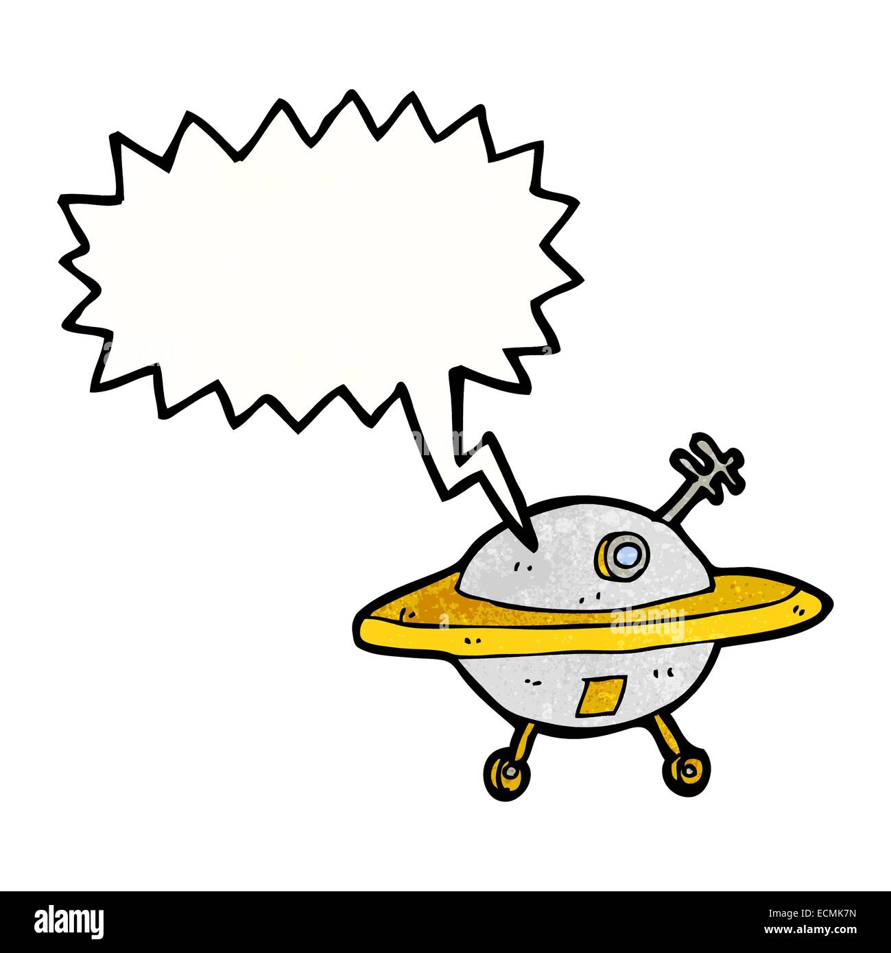 cartoon flying saucer with speech bubble Stock Vector Image & Art - Alamy