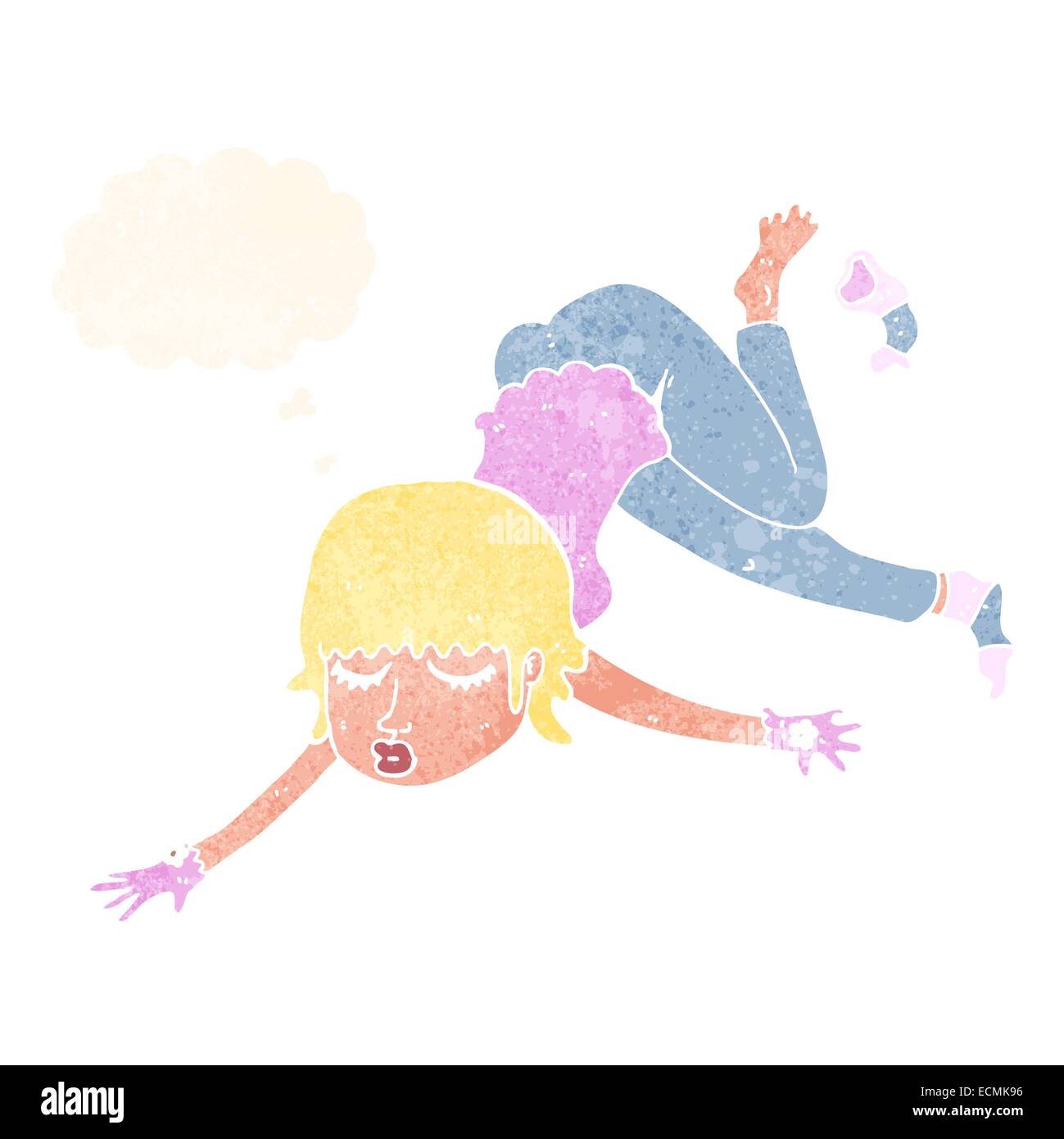 cartoon woman floating with thought bubble Stock Vector Image & Art - Alamy