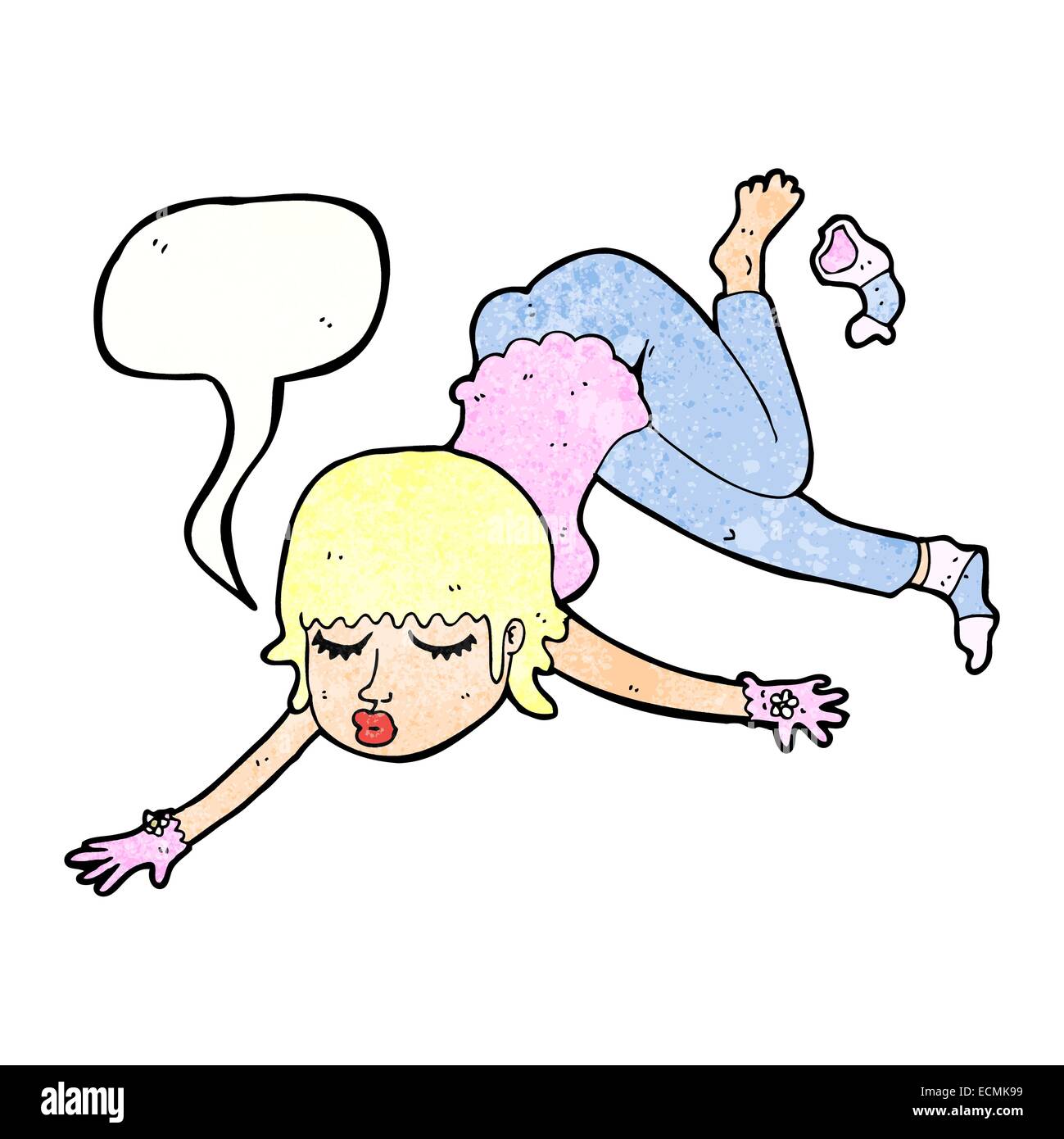 cartoon woman floating with speech bubble Stock Vector Image & Art - Alamy