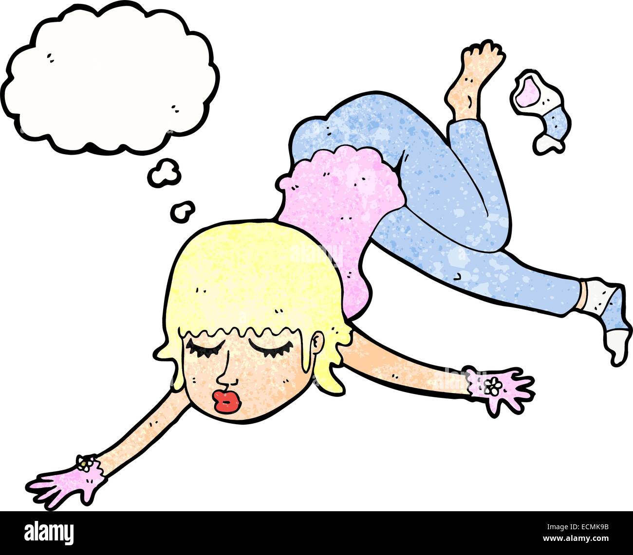 cartoon woman floating with thought bubble Stock Vector Image & Art - Alamy