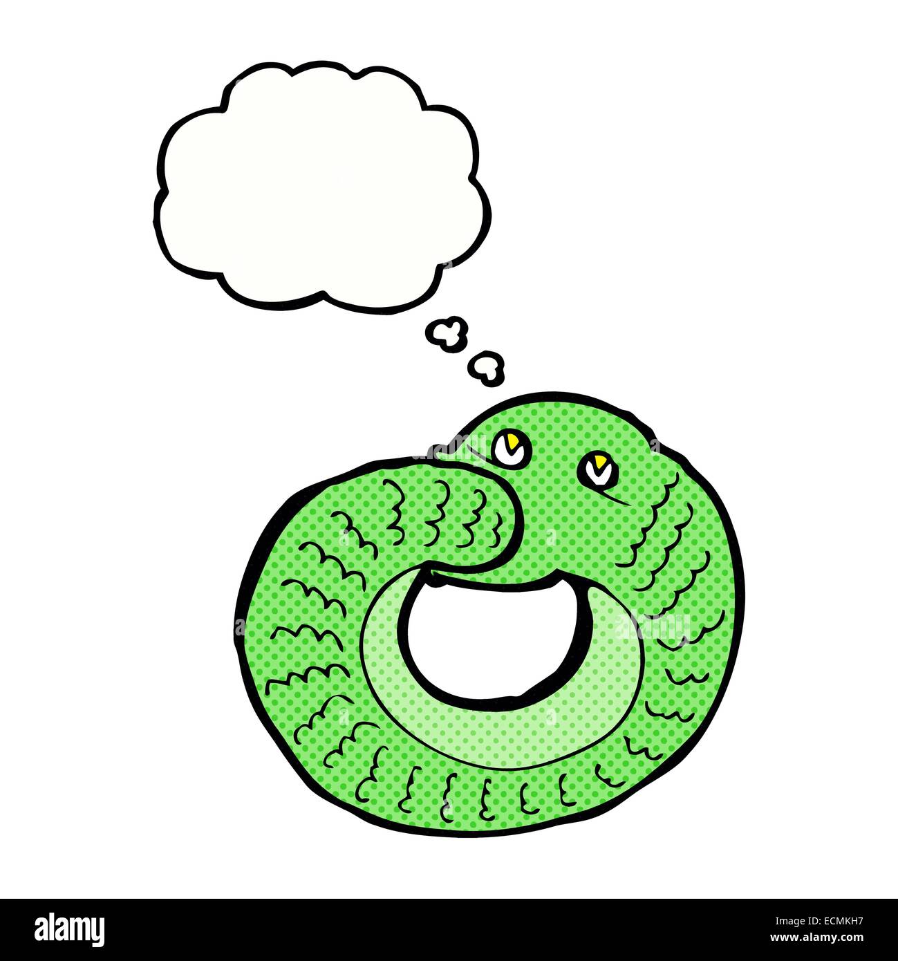 cartoon snake eating own tail with thought bubble Stock Vector Image ...