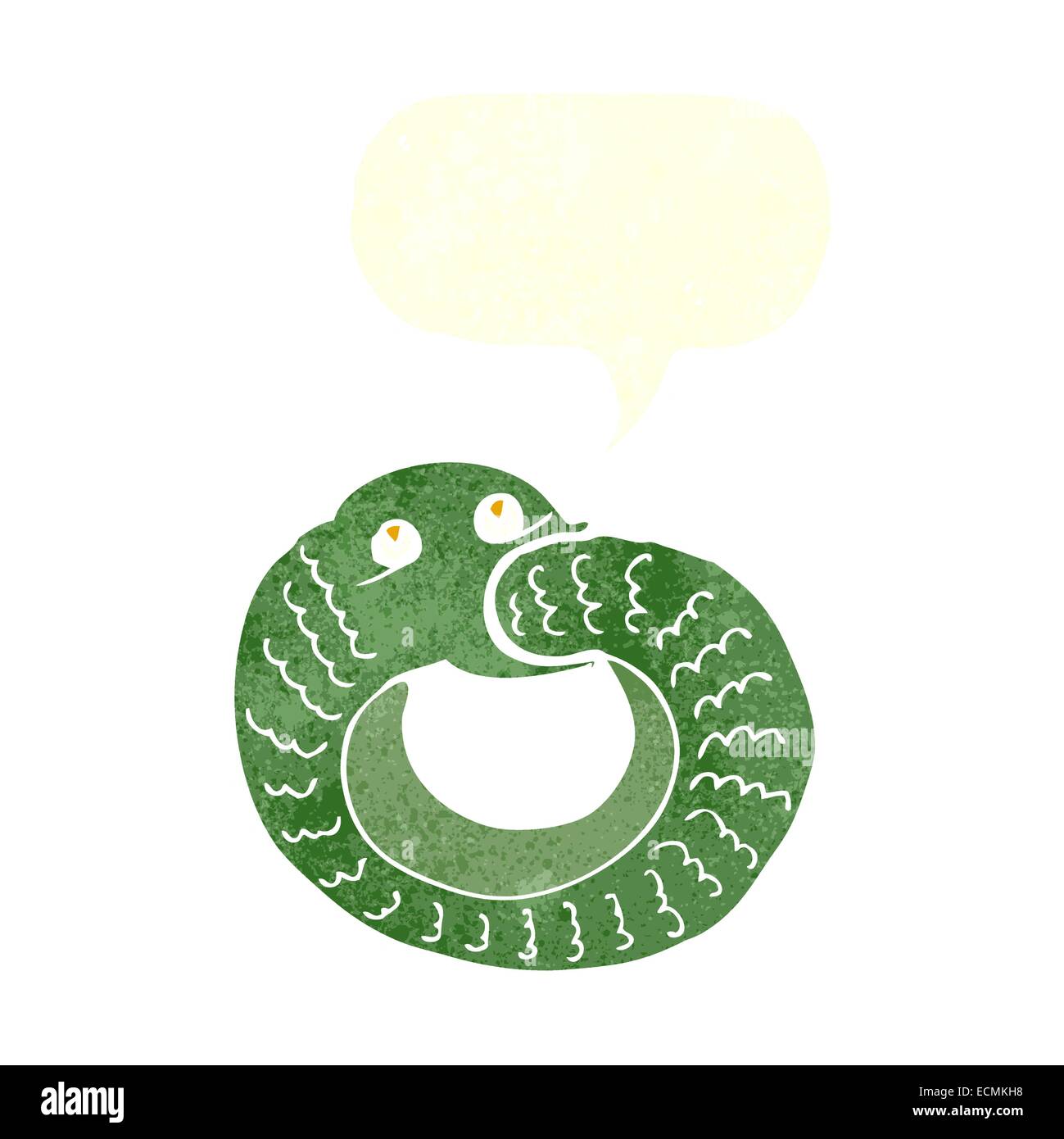 cartoon snake eating own tail with speech bubble Stock Vector Image ...