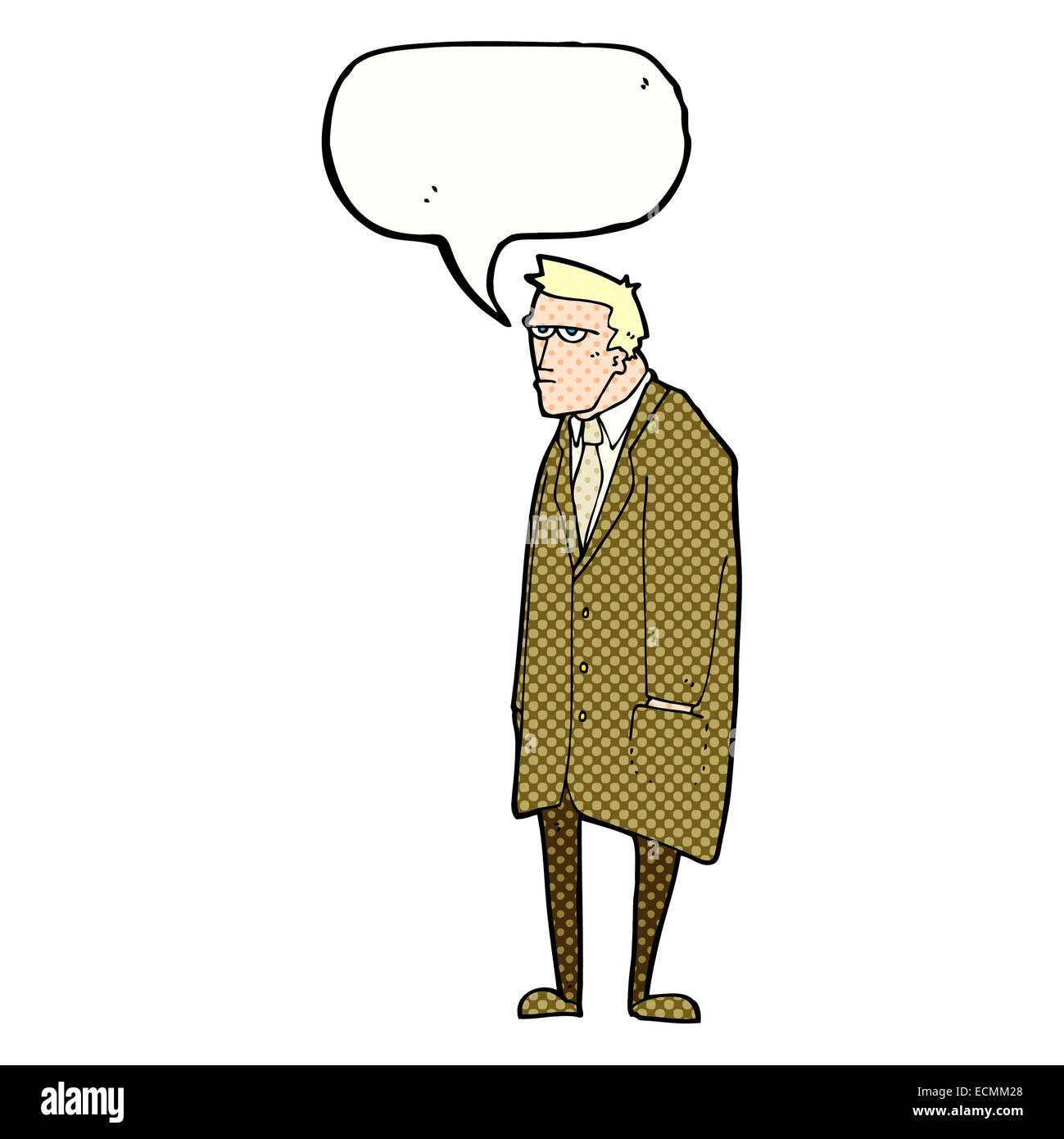 cartoon bad tempered man with speech bubble Stock Vector Image & Art ...