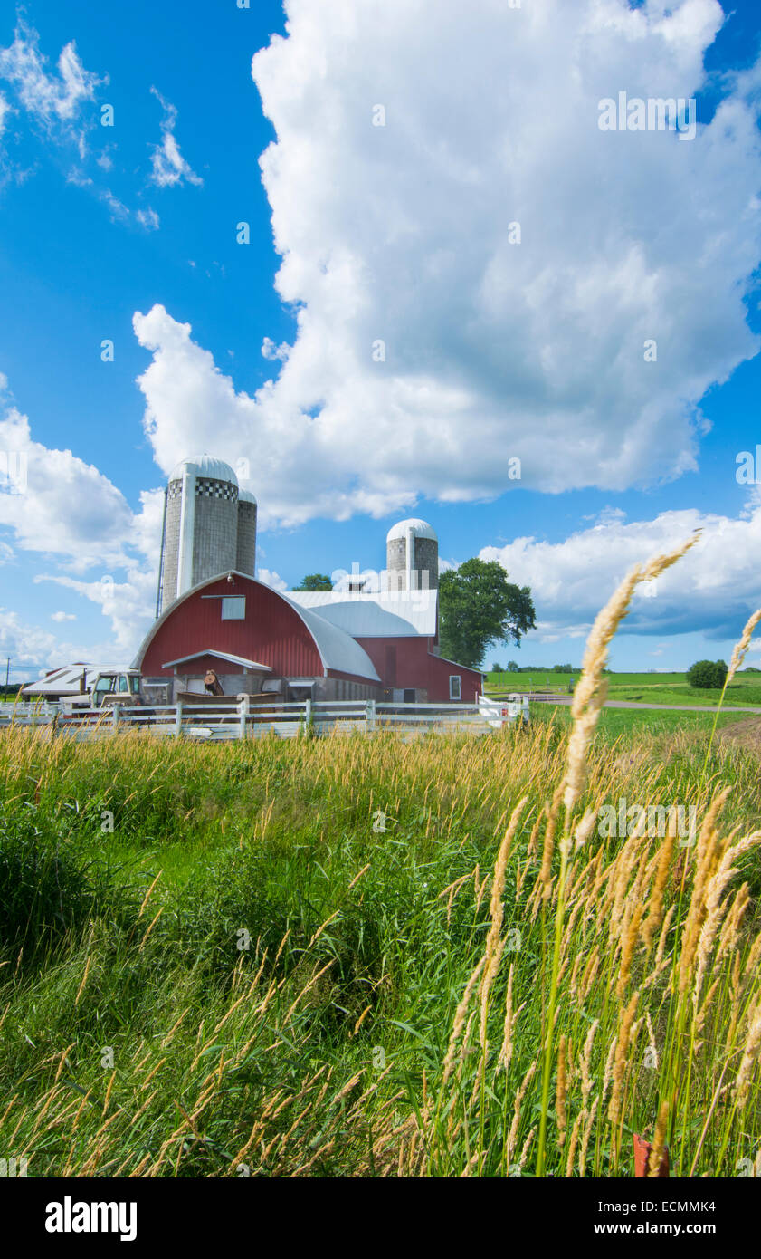 Eau Claire Wisconsin farm and red barn in picturesque scene of farming ...