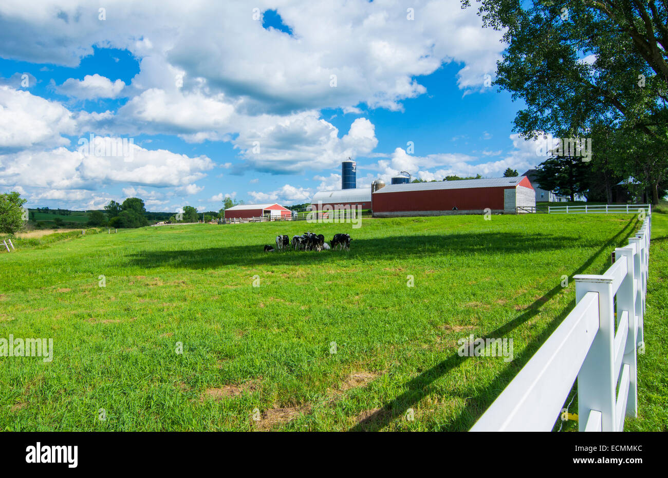 Eau Claire Wisconsin farm and red barn in picturesque scene of farming ...