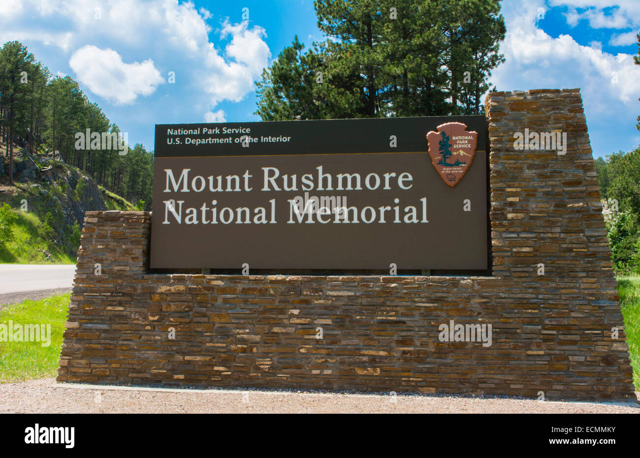 Mount Rushmore South Dakota Keystone sign for entrance to National ...