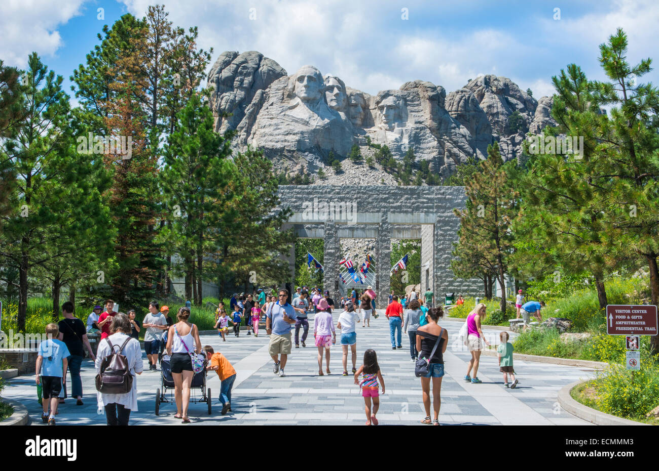 Mount Rushmore South Dakota Keystone entrance with flags to National ...