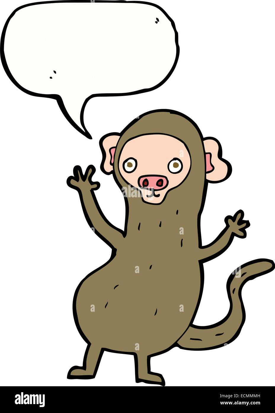 cartoon monkey with speech bubble Stock Vector Image & Art - Alamy