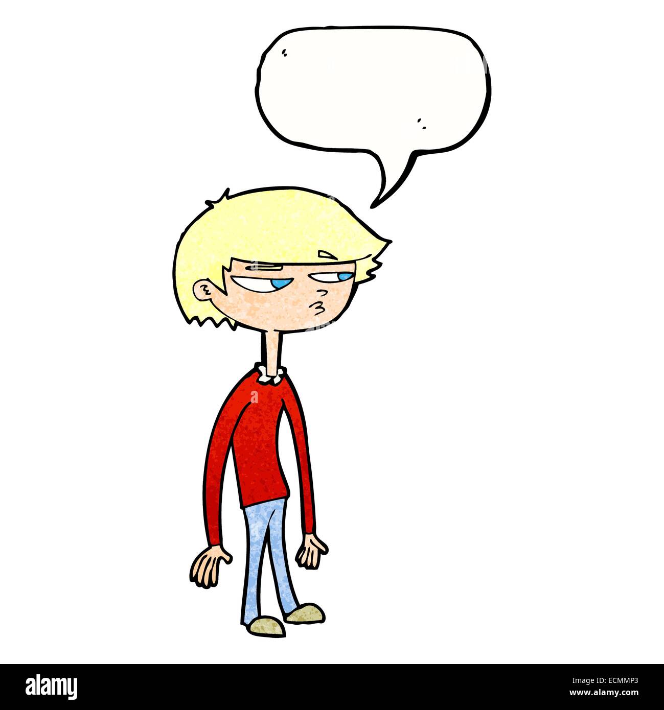 cartoon suspicious boy with speech bubble Stock Vector Image & Art - Alamy