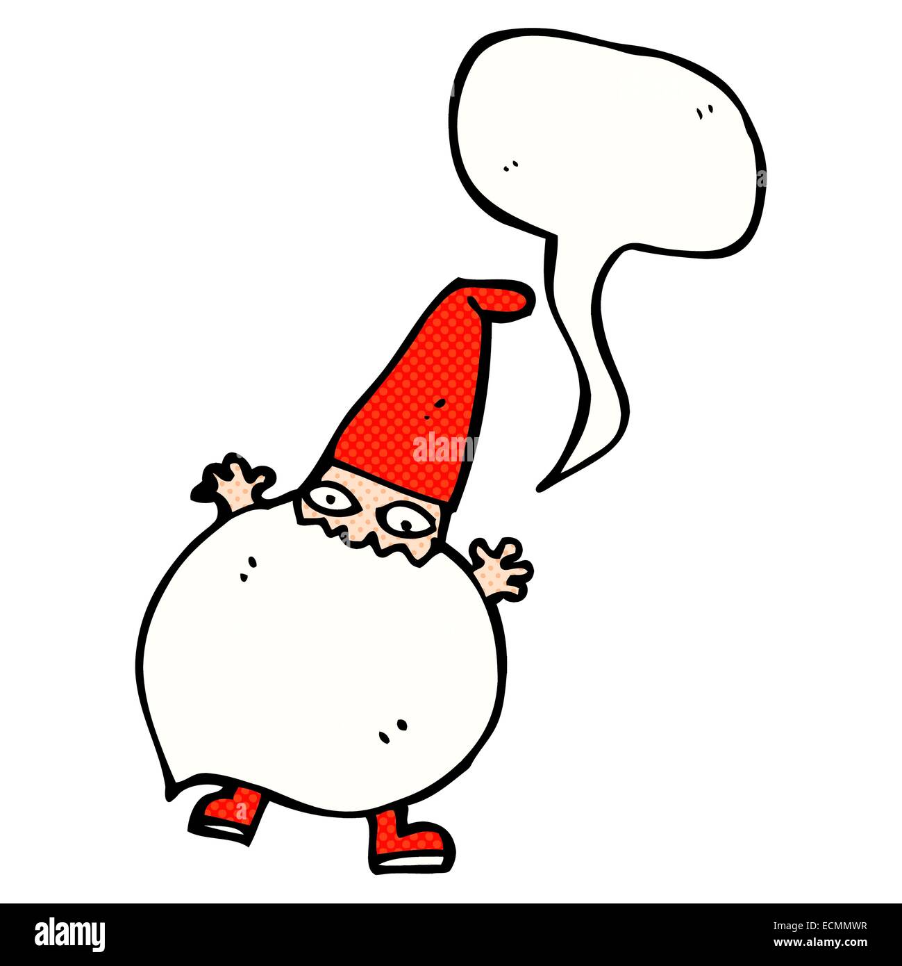 cartoon tiny santa with speech bubble Stock Vector Image & Art - Alamy