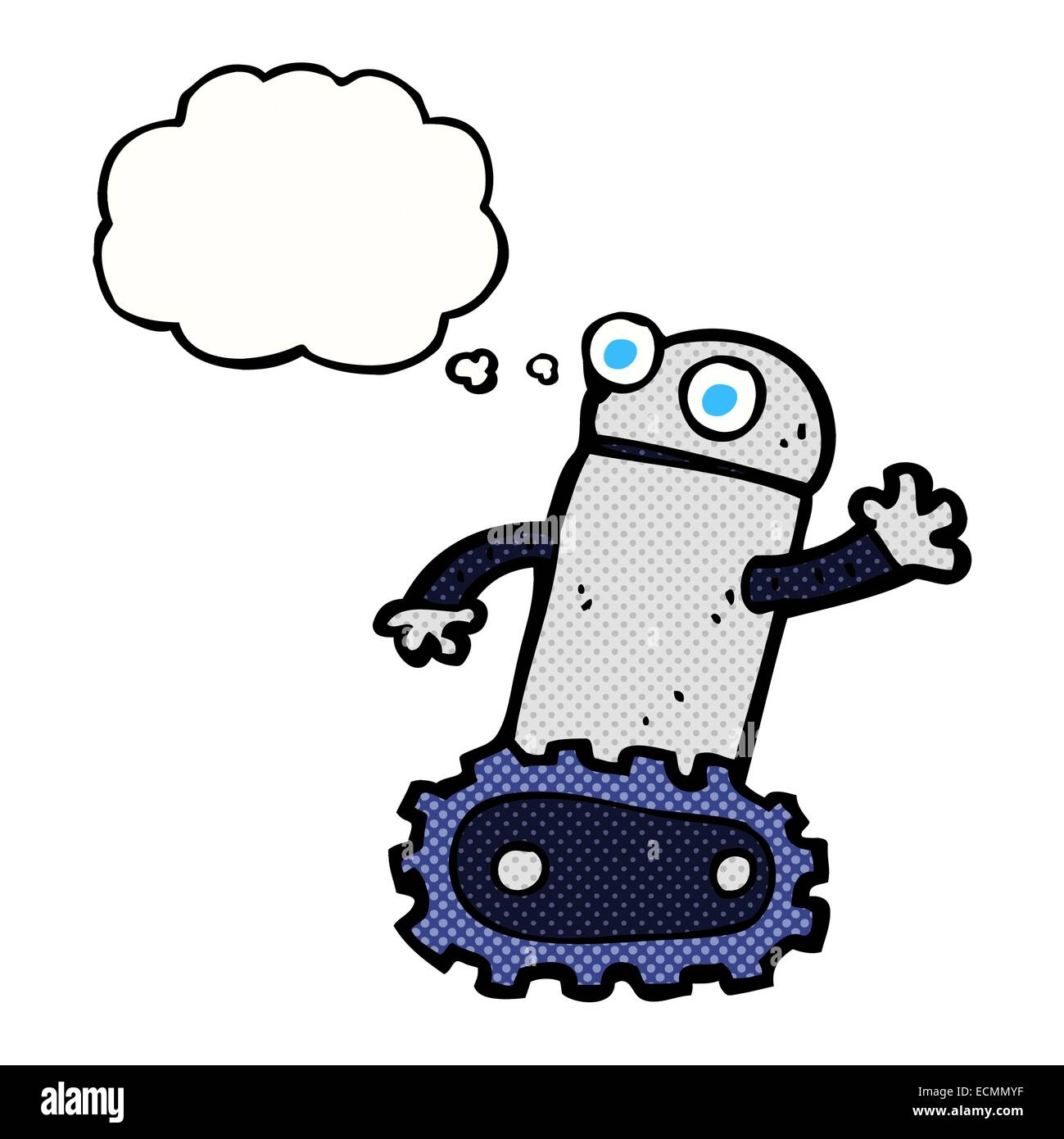 cartoon robot with thought bubble Stock Vector Image & Art - Alamy