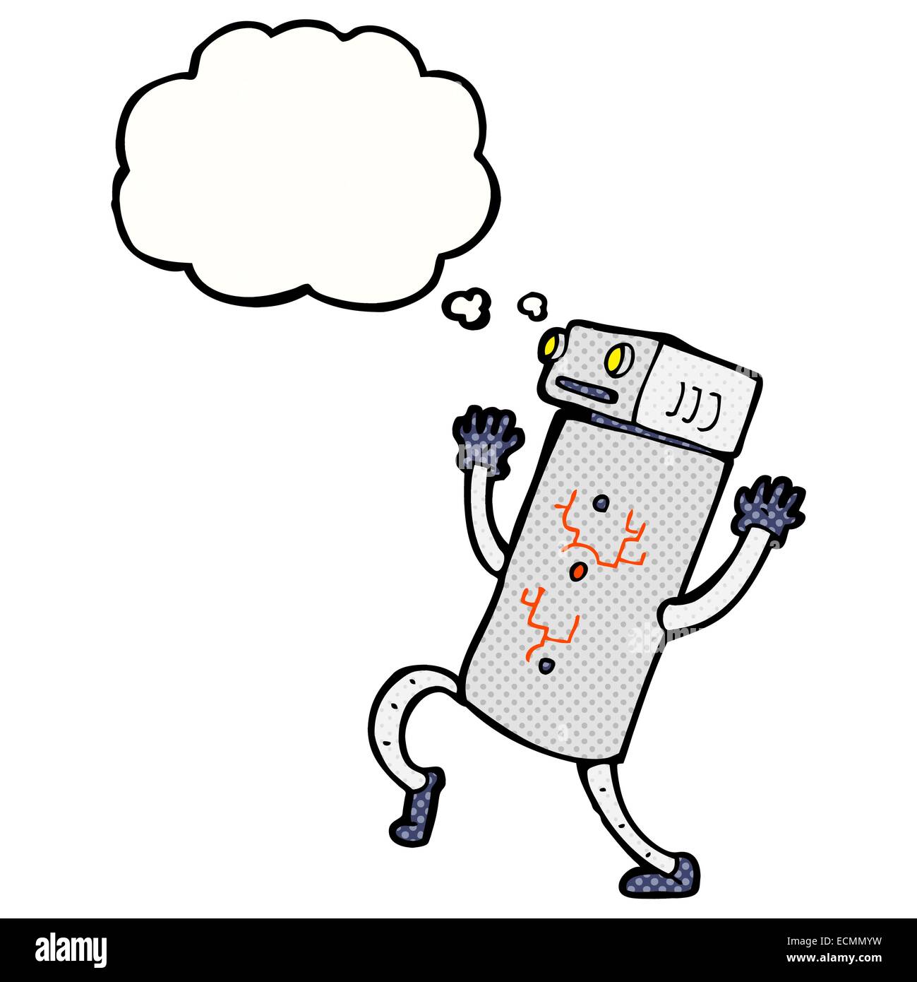 cartoon robot with thought bubble Stock Vector Image & Art - Alamy