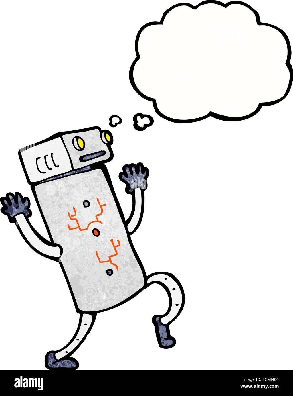 cartoon robot with thought bubble Stock Vector Image & Art - Alamy